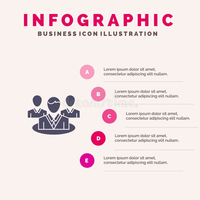 Group, Chat, Gossip, Conversation Solid Icon Infographics 5 Steps ...