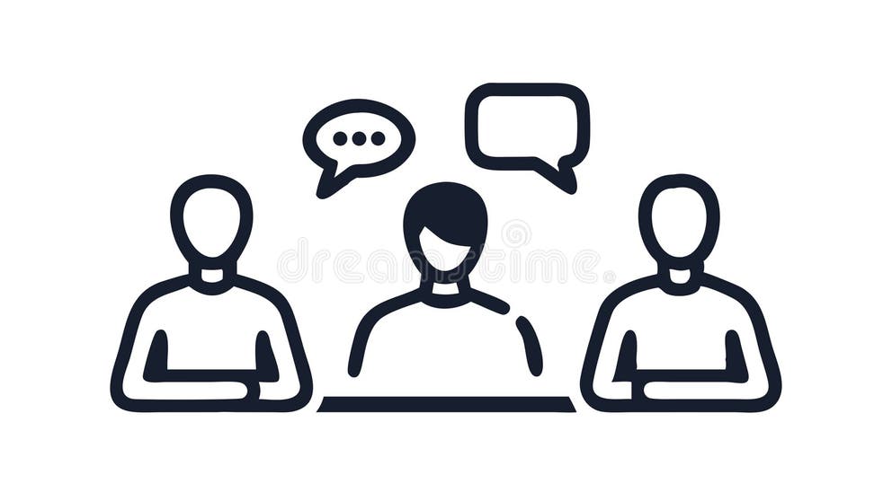 Group Chat Icon Vector for Communication Team Discussion Forum, Vector ...