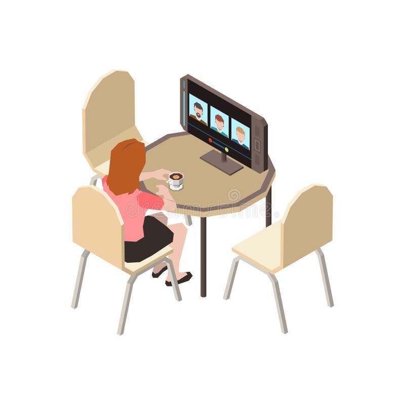 Group Chat Meeting Composition Stock Vector - Illustration of chat ...