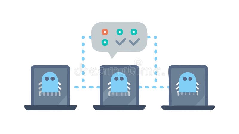 Group Chat or Online Community of Ghost-like Avatars. Vector Design ...