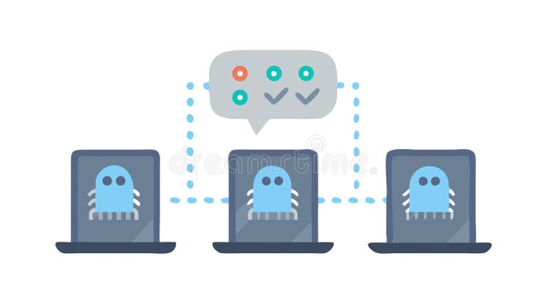 Group Chat or Online Community of Ghost-like Avatars. Vector Design ...