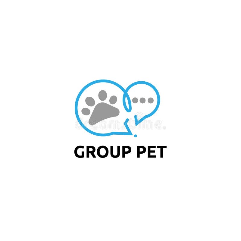Group Chat Pet Logo Vector Concept, Icon, Element, and Template for ...