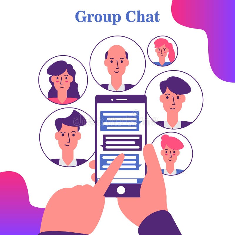 Group Chat Mobile Phone App Vector Illustration Stock Vector ...