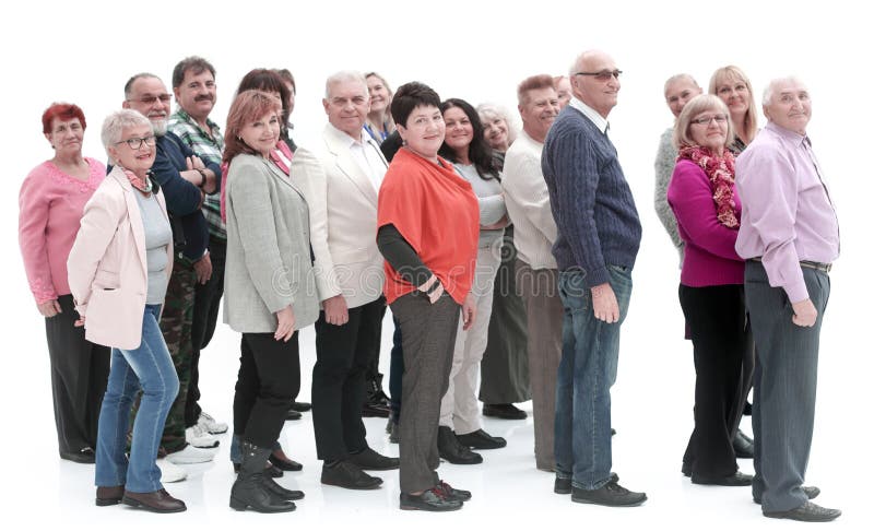 Group of Cheerful Mature People Looking at Camera Stock Image - Image ...