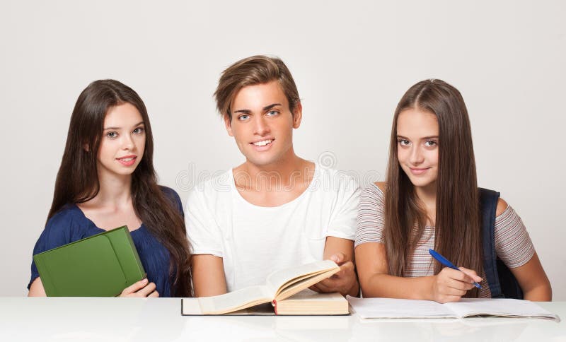 Group of Cheerful Students. Stock Photo - Image of backpack, pretty ...