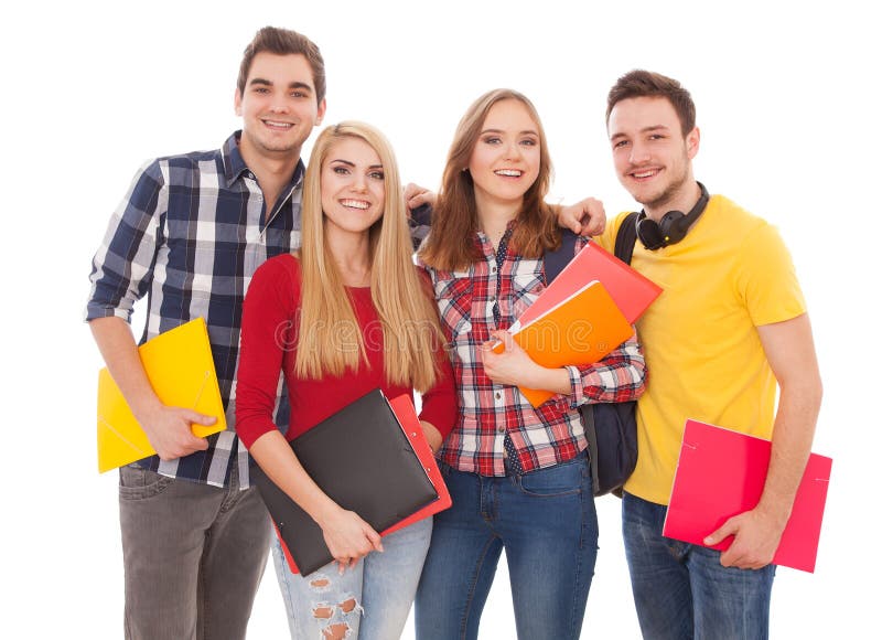Group of happy students stock image. Image of multiracial - 48884921