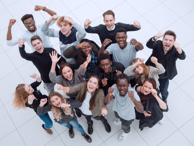 Group of Cheerful Young People Looking at the Camera. Stock Photo ...