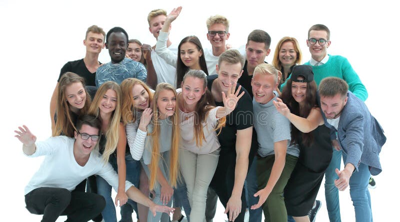 Group of Cheerful Young People Looking at the Camera. Stock Image ...