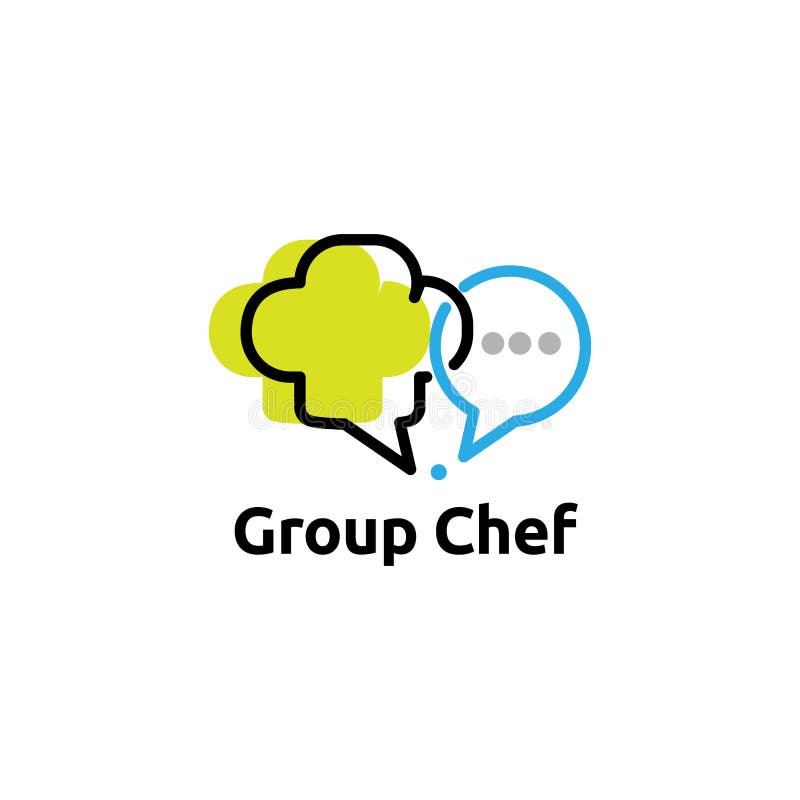 Group Chef Chat Logo Vector Concept, Icon, Element, and Template for ...