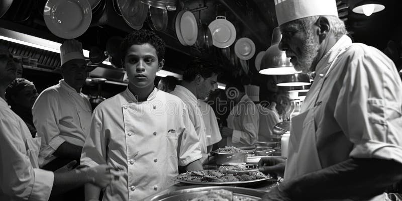 Group of Chefs Cooking in a Modern Kitchen Stock Image - Image of ...
