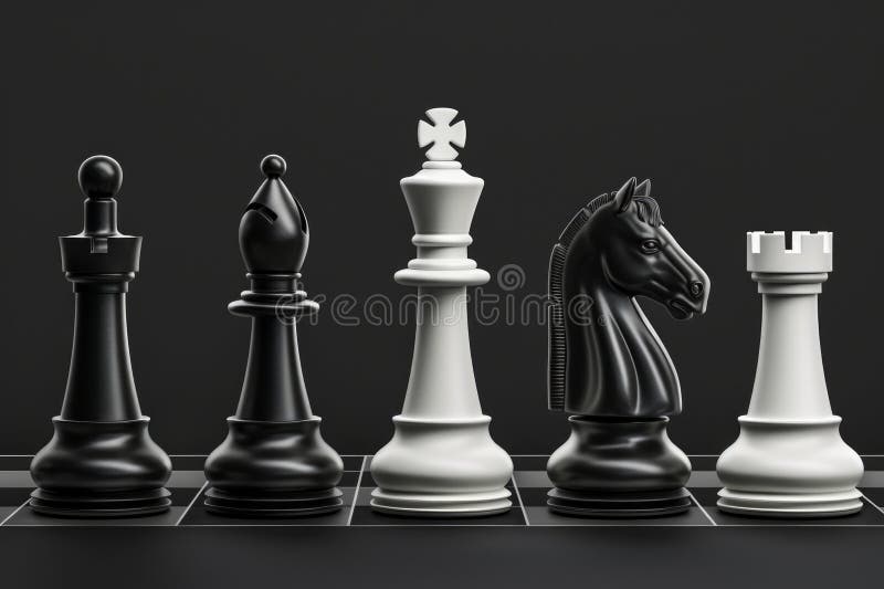 A Group of Chess Pieces Arranged on a Chess Board, with Various Pieces ...