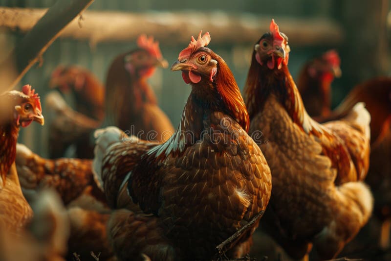 Group of Chickens Standing stock photo. Image of animal - 376070166