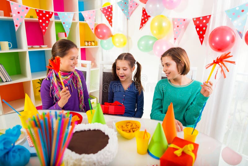 Group of Child Happy Birthday Party. Selective Focus Stock Photo ...