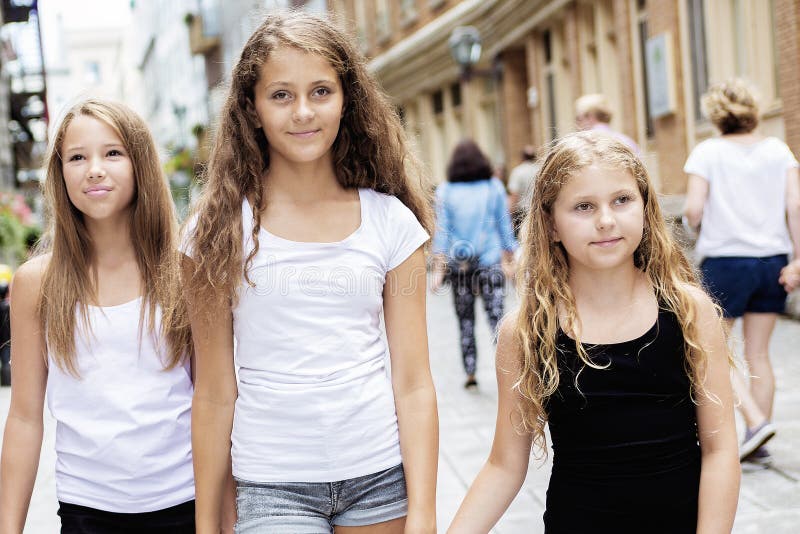 Group of Child in Urban Street Stock Image - Image of kids, caucasian ...
