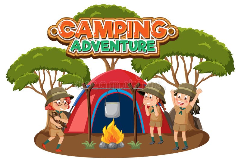 Group of Children Camping Out Stock Vector - Illustration of outfit ...