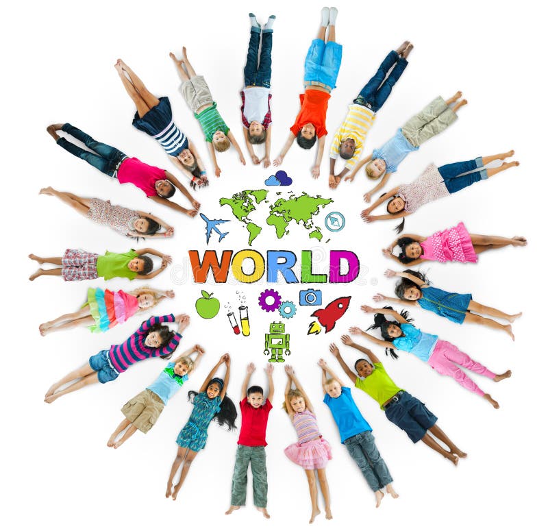 Group of Children Circle with Symbol Stock Photo - Image of childhood ...