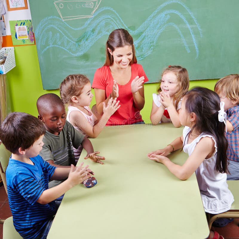 Group of Children Clapping Hands Stock Image - Image of early, nursery ...
