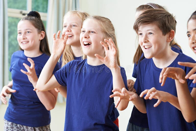 Group of Children Enjoying Drama Class Together Stock Image - Image of ...