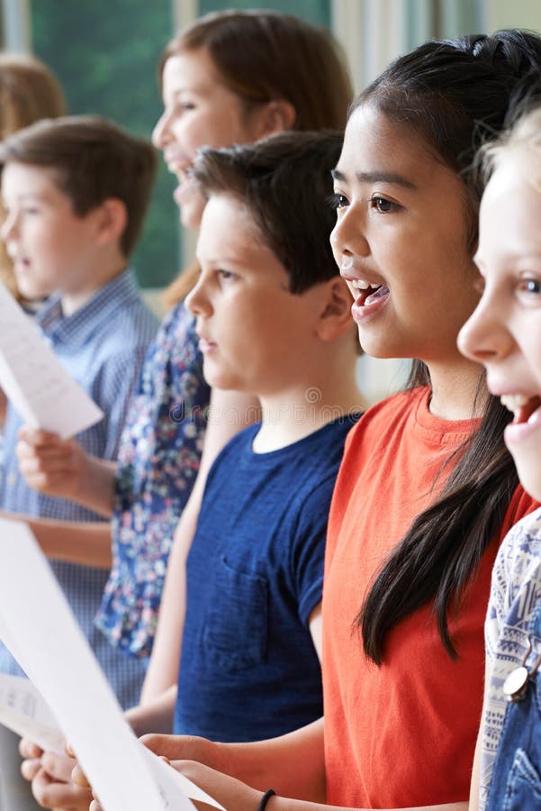 Group of Children Enjoying Singing Group Stock Photo - Image of ...