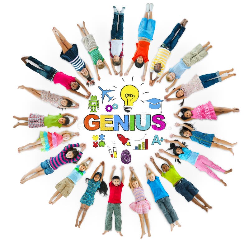 Group of Children and Genius Concept Stock Photo - Image of concept ...