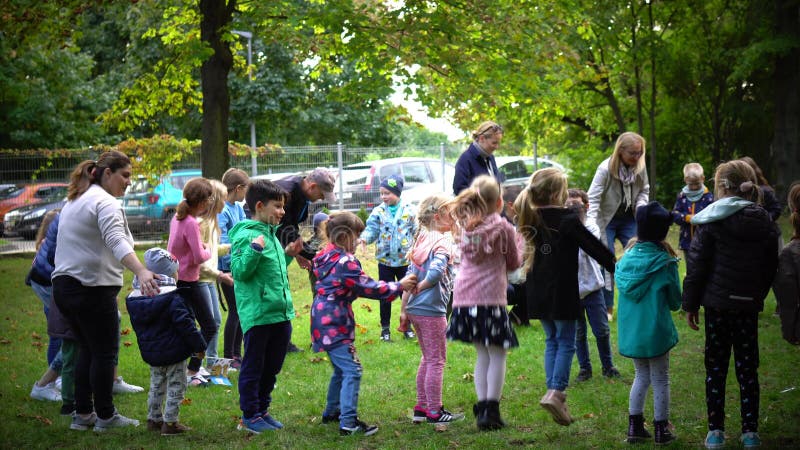 Group of Children Having Fun while Dancing during a Kindergarten Event ...
