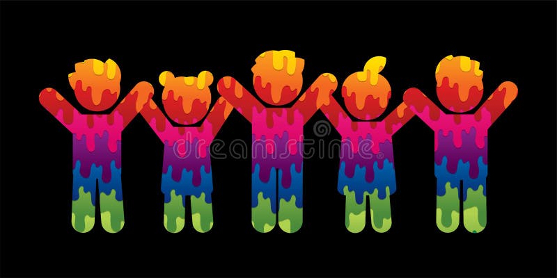 Group of Children Holding Hands Icon Stock Vector - Illustration of ...