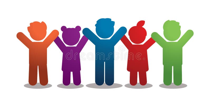 Group of Children Holding Hands Icon Graphic Vector. Stock Vector ...
