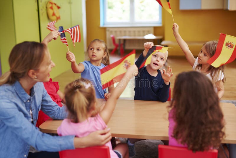 Group of Children Learning Languages Stock Photo - Image of school ...