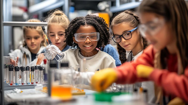 A Group of Children Participating in a Science Experiment in a Well ...