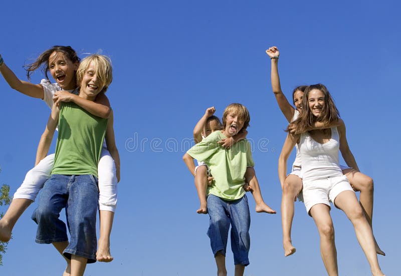 Group Children Piggyback Race Stock Image - Image of racing, happy: 5855579
