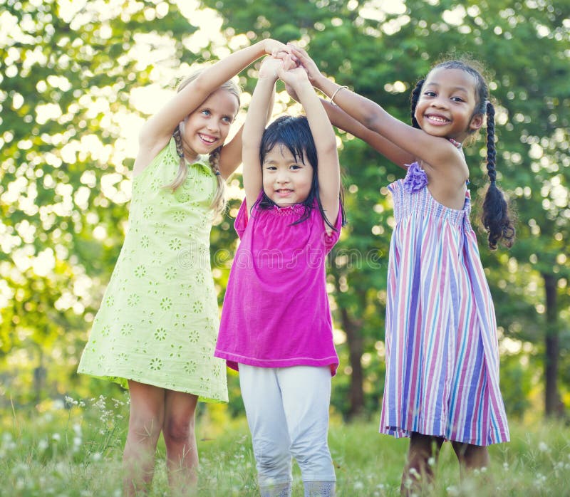 Group of Children Playing Outdoor Stock Photo - Image of lifestyle ...