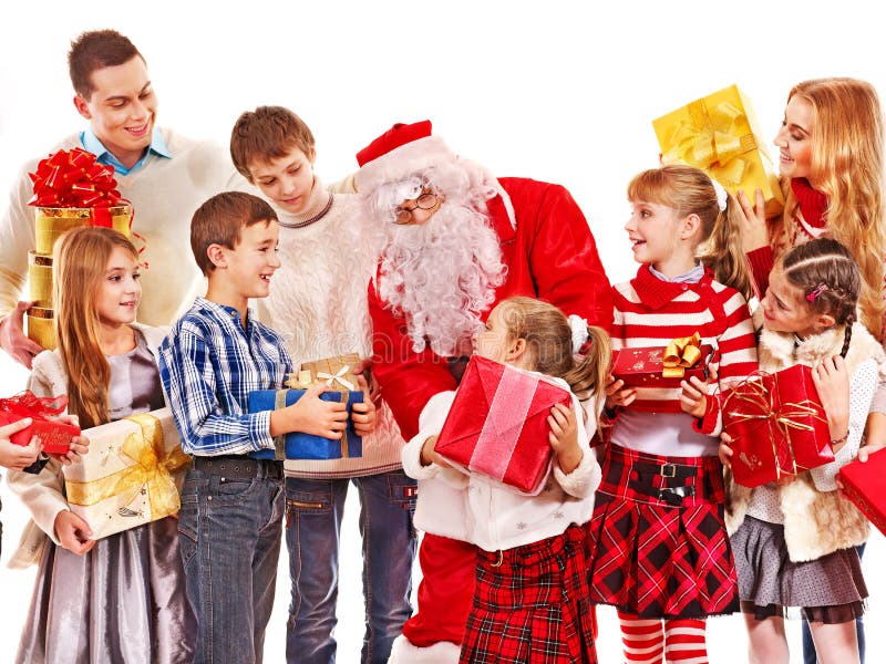 Group of Children with Santa Claus. Stock Image - Image of group ...