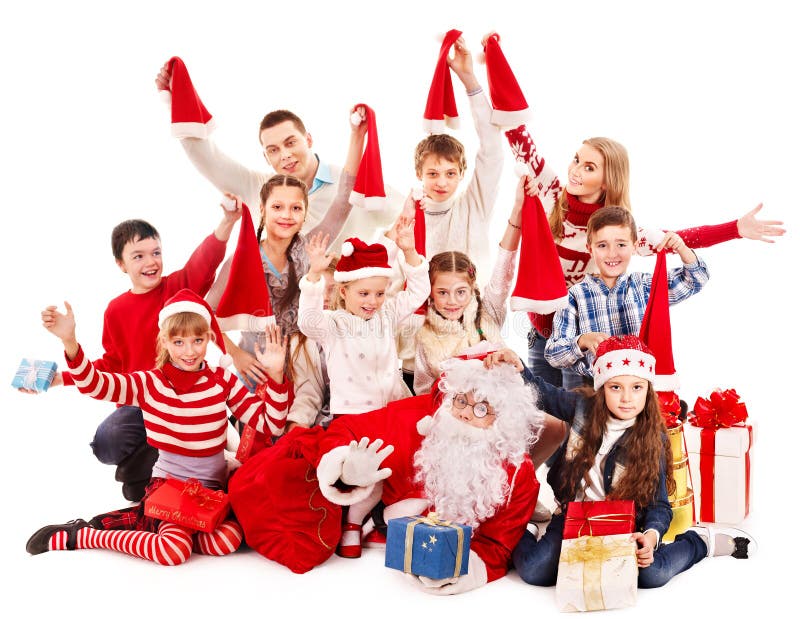 Group of Children with Santa Claus. Stock Image - Image of group ...