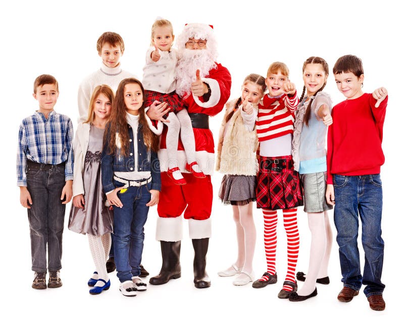 Group of Children with Santa Claus. Stock Photo - Image of person ...