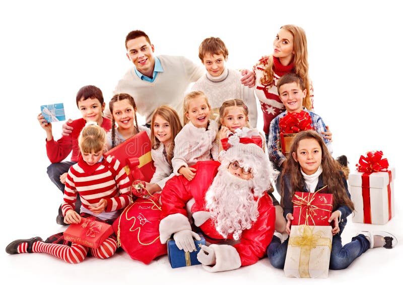 Group of Children with Santa Claus. Stock Photo - Image of beautiful ...