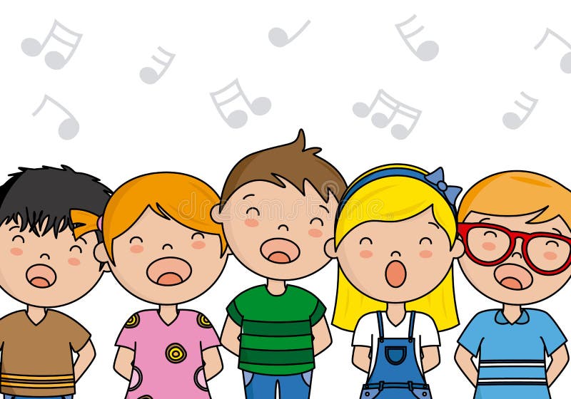 Kids singing stock vector. Illustration of songs, preschool - 63100984