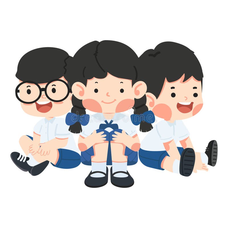 Group of Children Sitting on the Floor Stock Vector - Illustration of ...