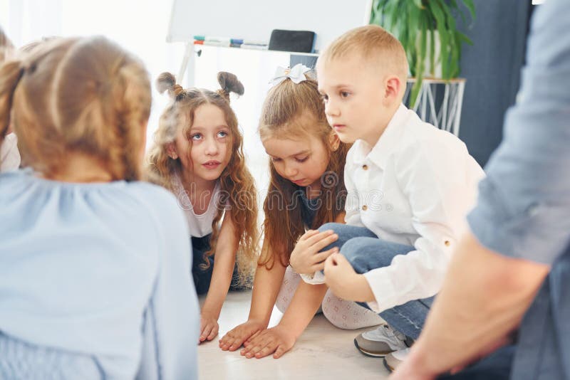 Group of Children Students in Class at School with Teacher Stock Image ...