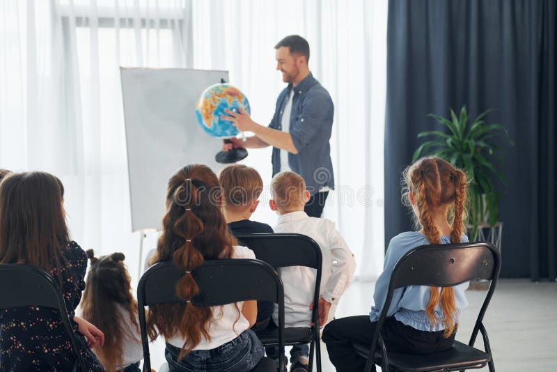 Group of Children Students in Class at School with Teacher Stock Photo ...