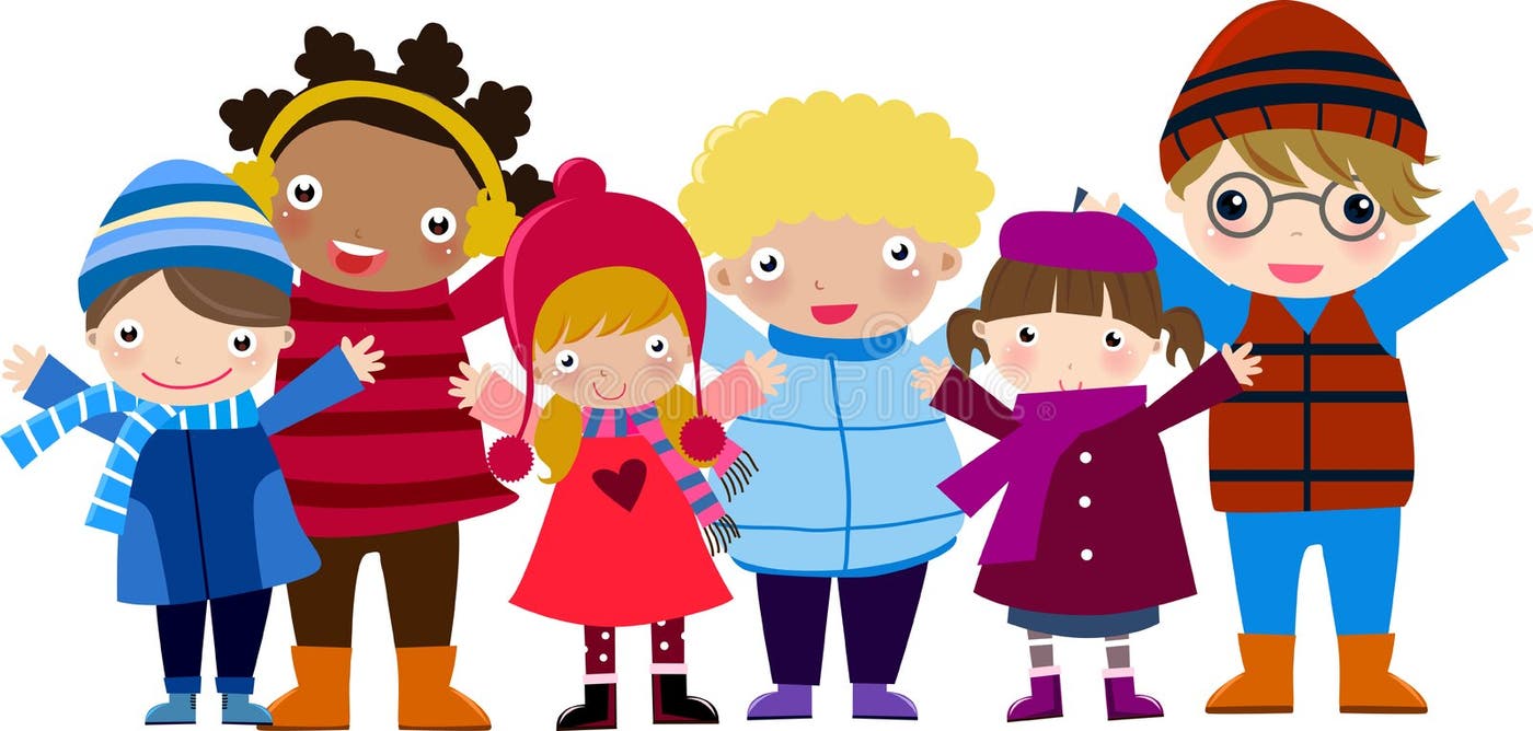 Multicultural Children Winter Cartoon Stock Illustrations – 171 ...