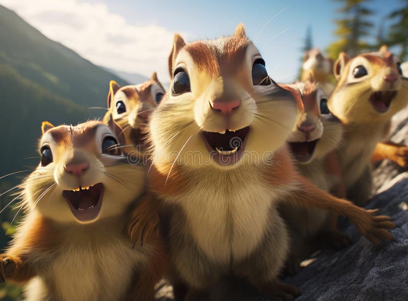 A group of chipmunks stock image. Image of cute, collection - 290004397