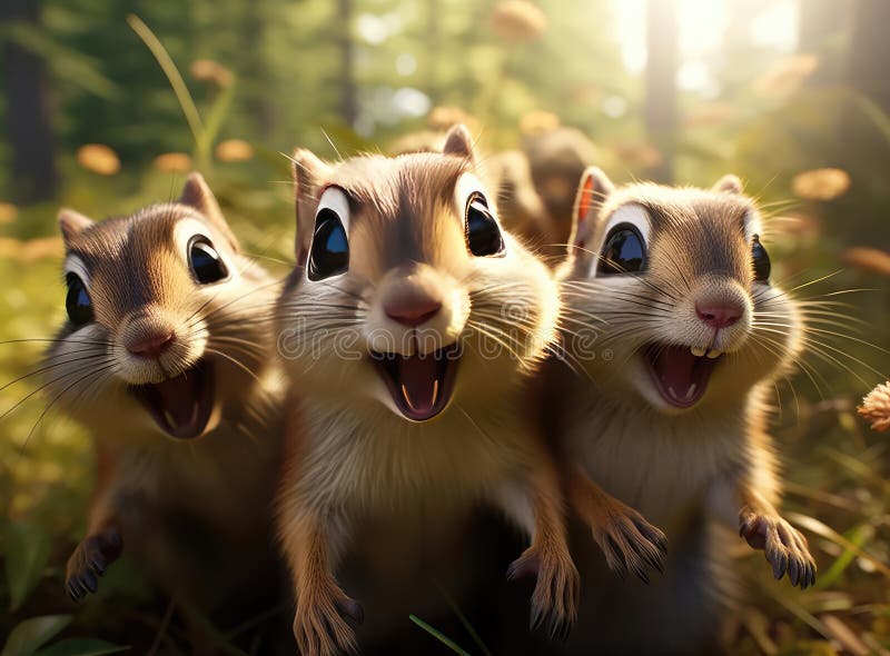 A group of chipmunks stock image. Image of character - 290004843