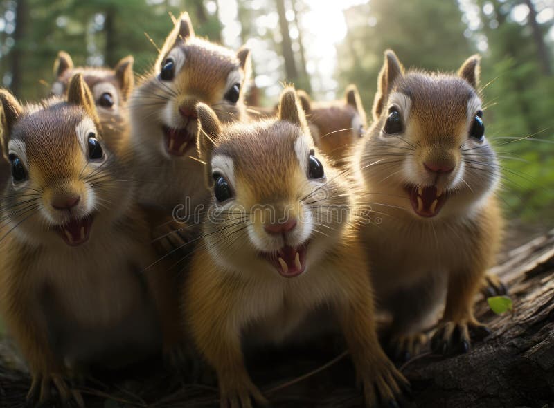 A group of chipmunks stock photo. Image of character - 290024132
