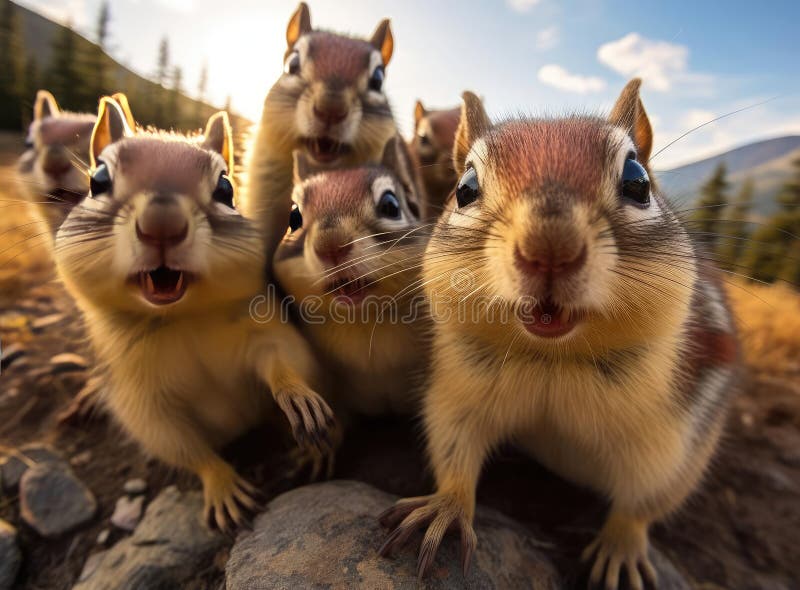 A group of chipmunks stock photo. Image of character - 290024132