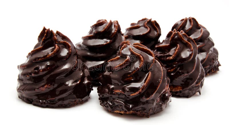 Group of Chocolate Cakes Isolated Stock Image - Image of isolated, cake ...