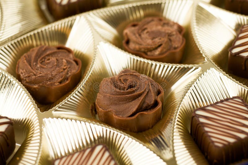 Group of Chocolate Sweets on a White Background Stock Image - Image of ...