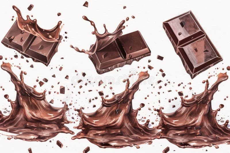 A Group of Chocolates Falling through the Air, Ideal for Use in Food or ...