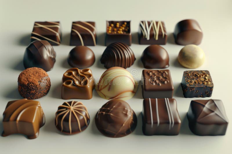 A Group of Chocolates Placed on a Table, Ideal for Food and Drink ...