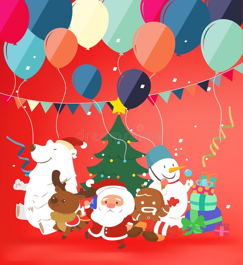 Group of Christmas Character for Christmas. Stock Vector - Illustration ...