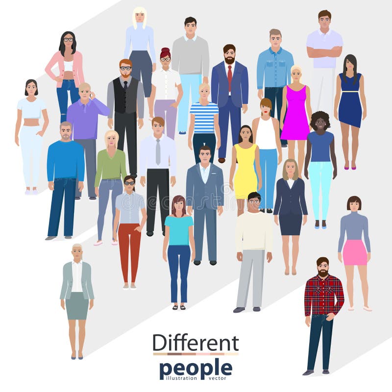 Group of City People, Vector Illustration Stock Vector - Illustration ...